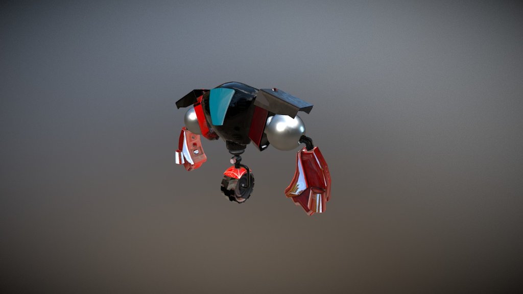 robot with one wheel - 3D model by mghil [e3e5672] - Sketchfab