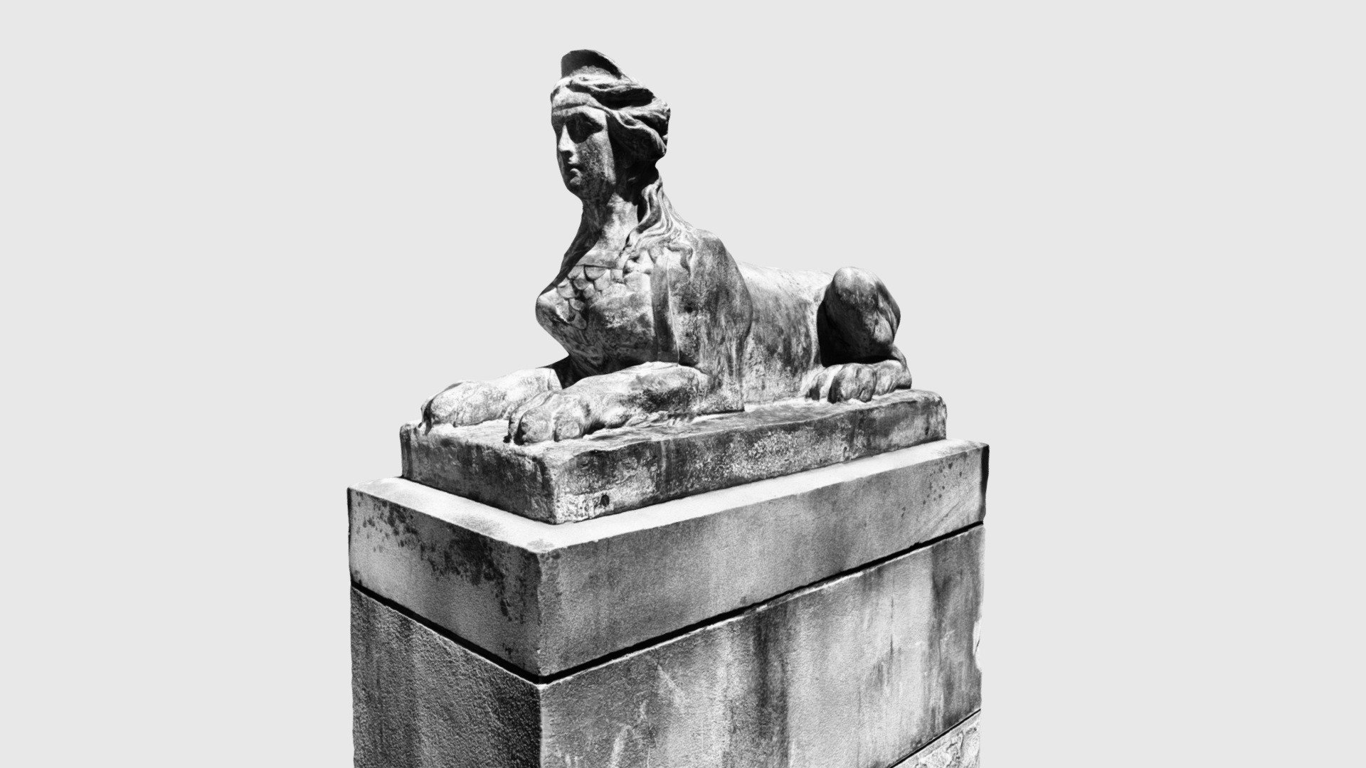 statue lady lion black and white - Download Free 3D model by Jimmy ...