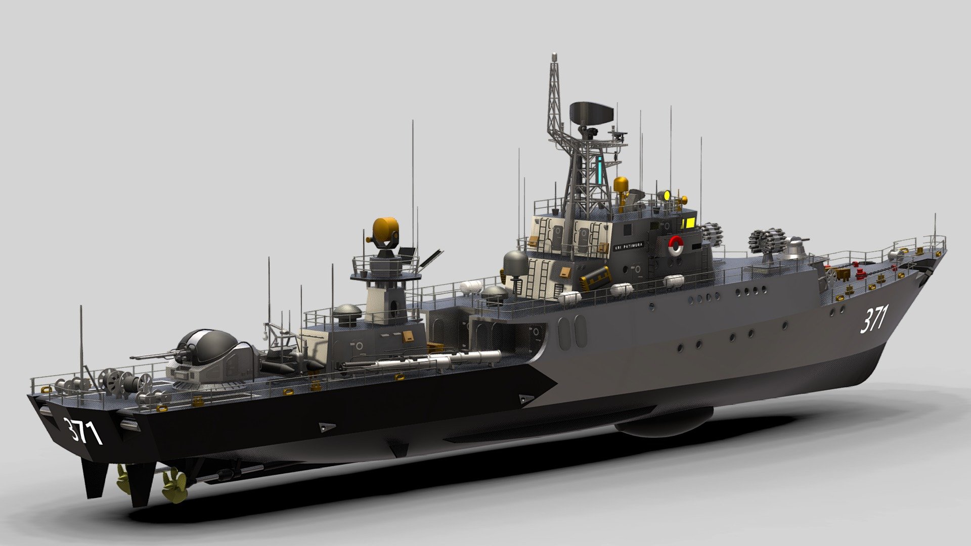 KRI Kapitan Patimura 371 - Parchim Class - Buy Royalty Free 3D model by ...
