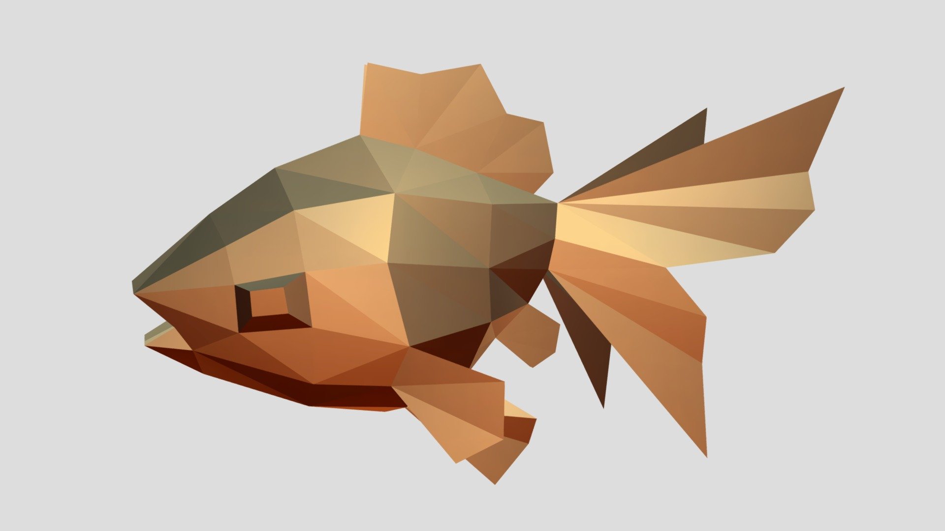 Low Poly Gold Fish - 3D model by wiko.glitch (@3d_vicka) [e407476 ...