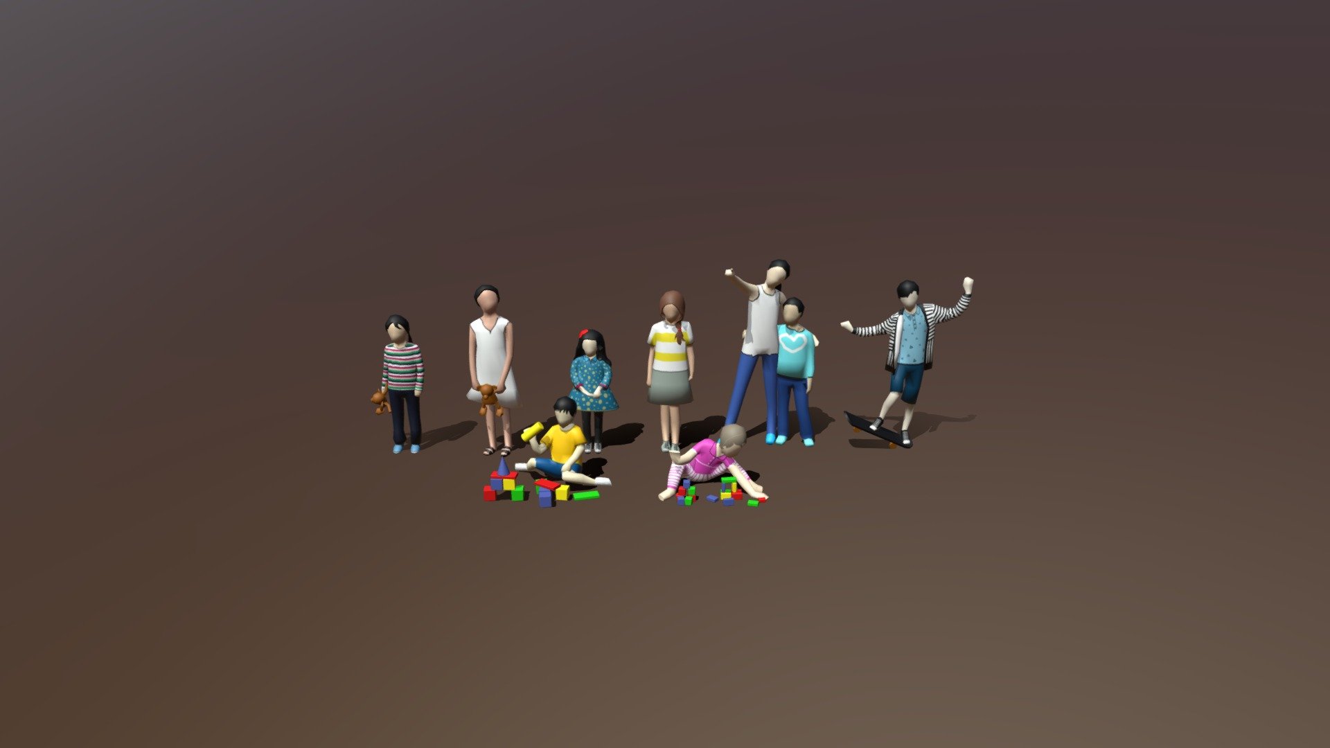 Low Poly Kid Character Pack - Buy Royalty Free 3D model by ROH3D ...