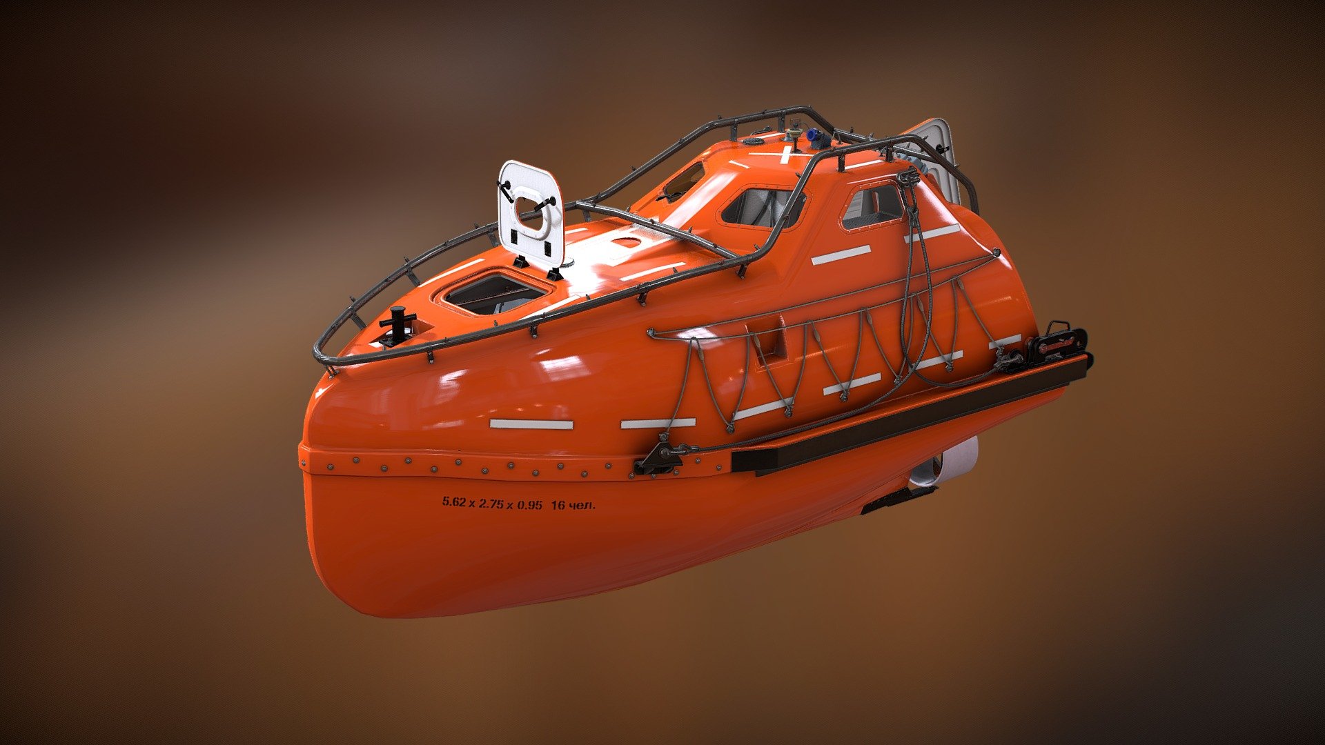 freefall lifeboat - 3D model by ShipSIM [e40caa5] - Sketchfab