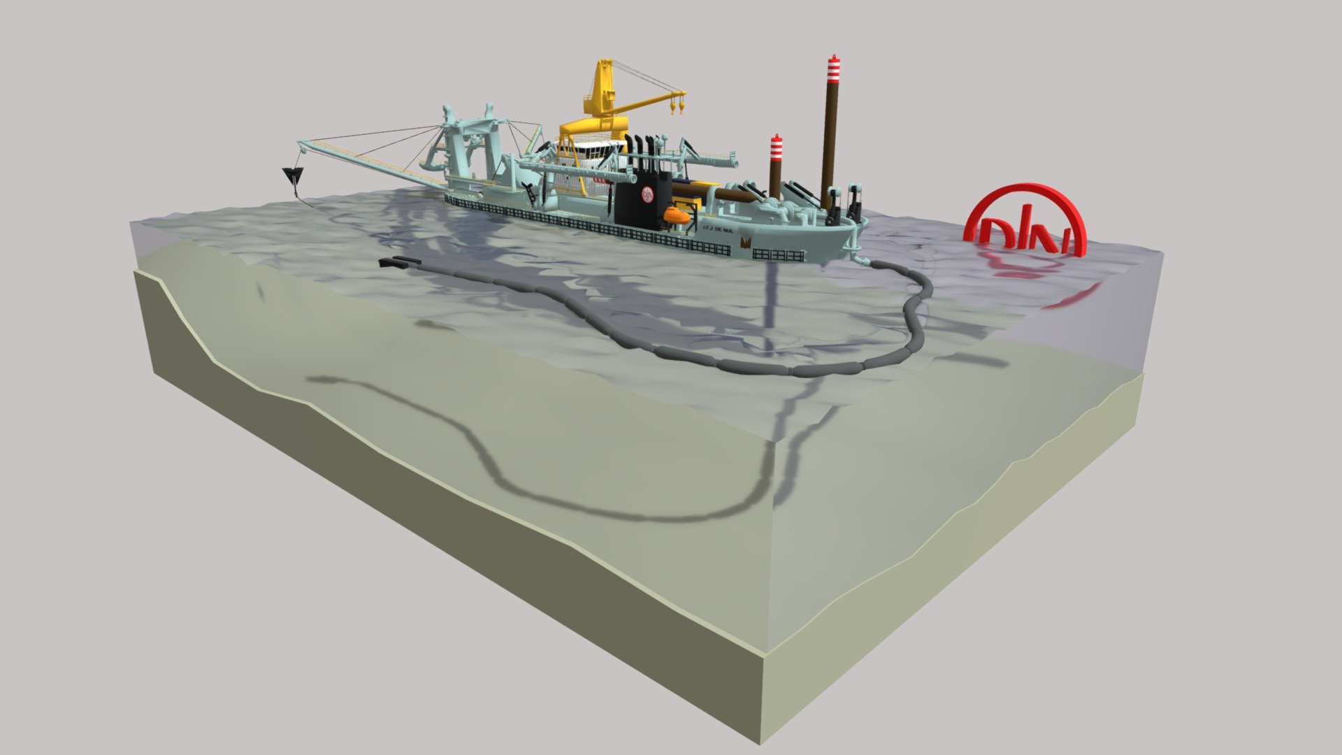 JAN DE NUL CUTTER SUCTION DREDGER / JFJ DE NUL - 3D model by Şevki ÜNAL ...