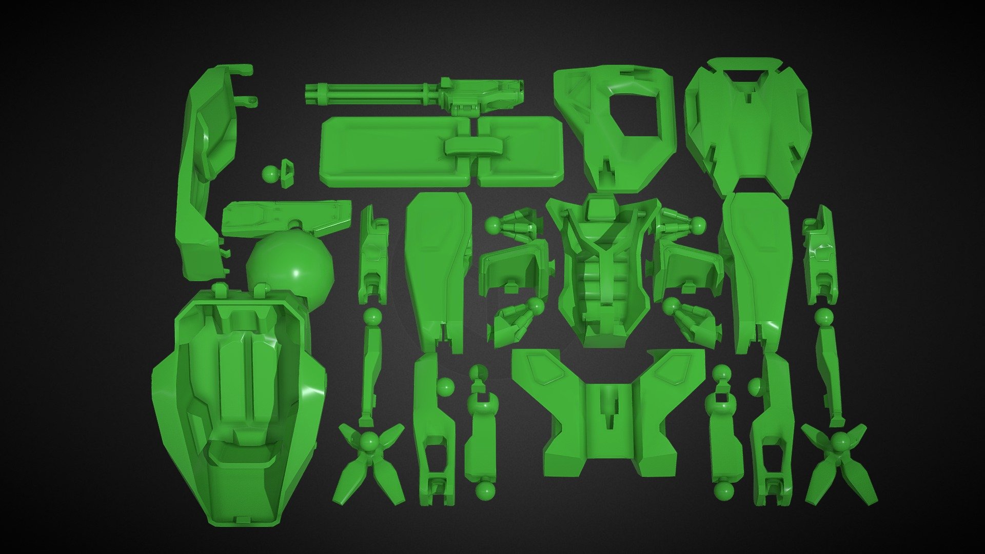 Mech Action Figure Modular - 3D model by kmech_toys [e40df81] - Sketchfab