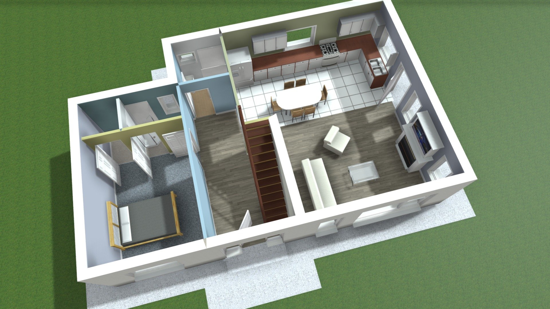 H. McGinley House - Ground Floor Level - 3D model by Virtual Teic (@dyb ...