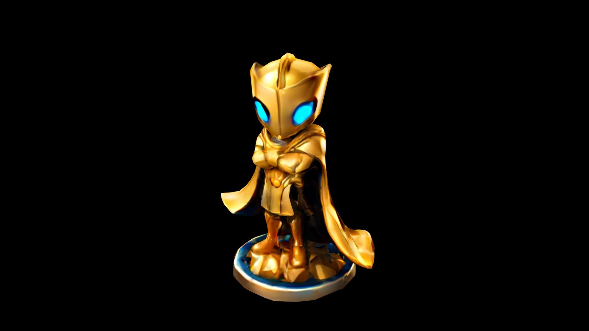 A statue of a golden armored character standing - Download Free 3D ...