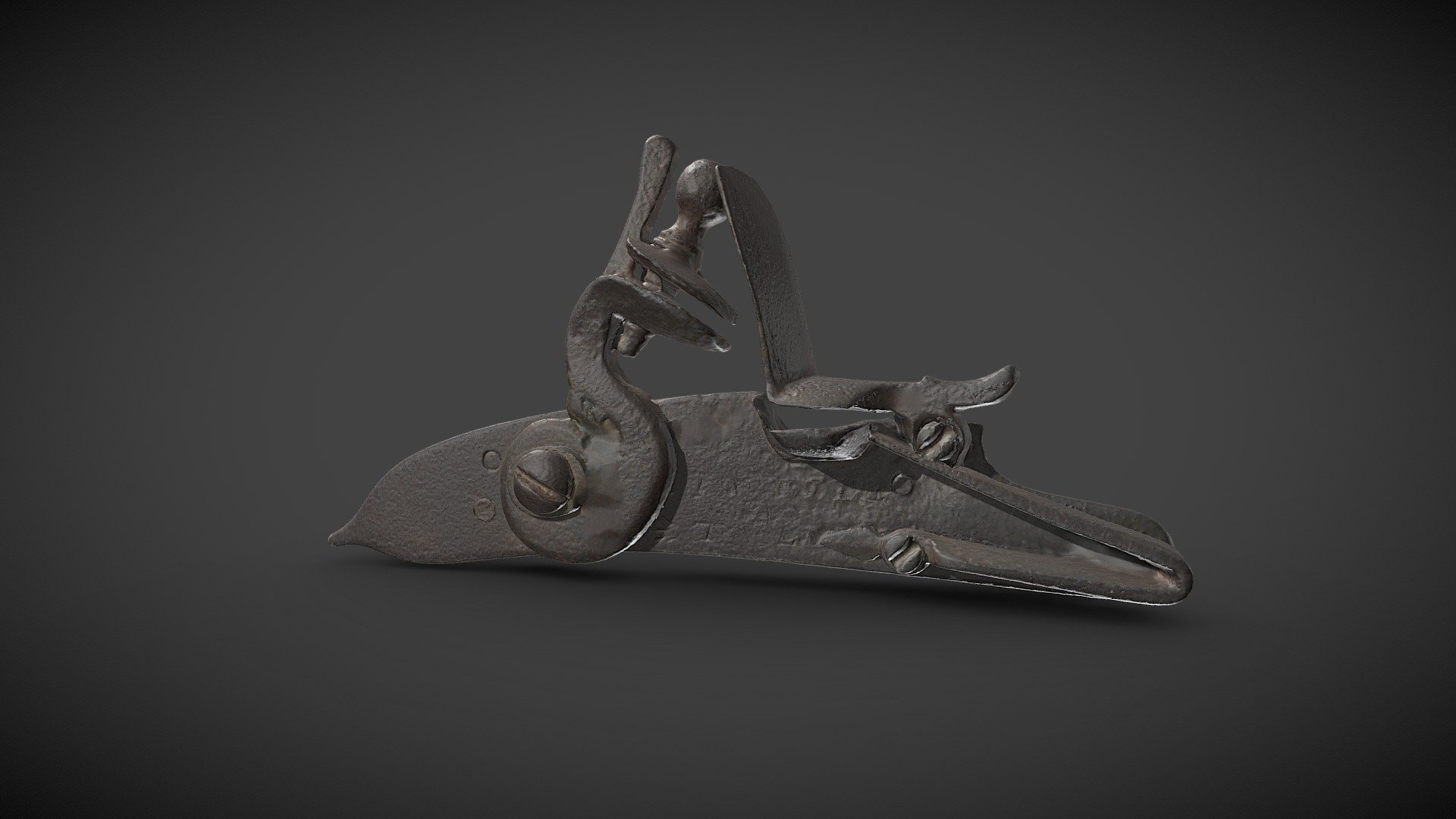 Platine à silex - Download Free 3D model by Alienor.org, Conseil des musées (@alienor.org ...