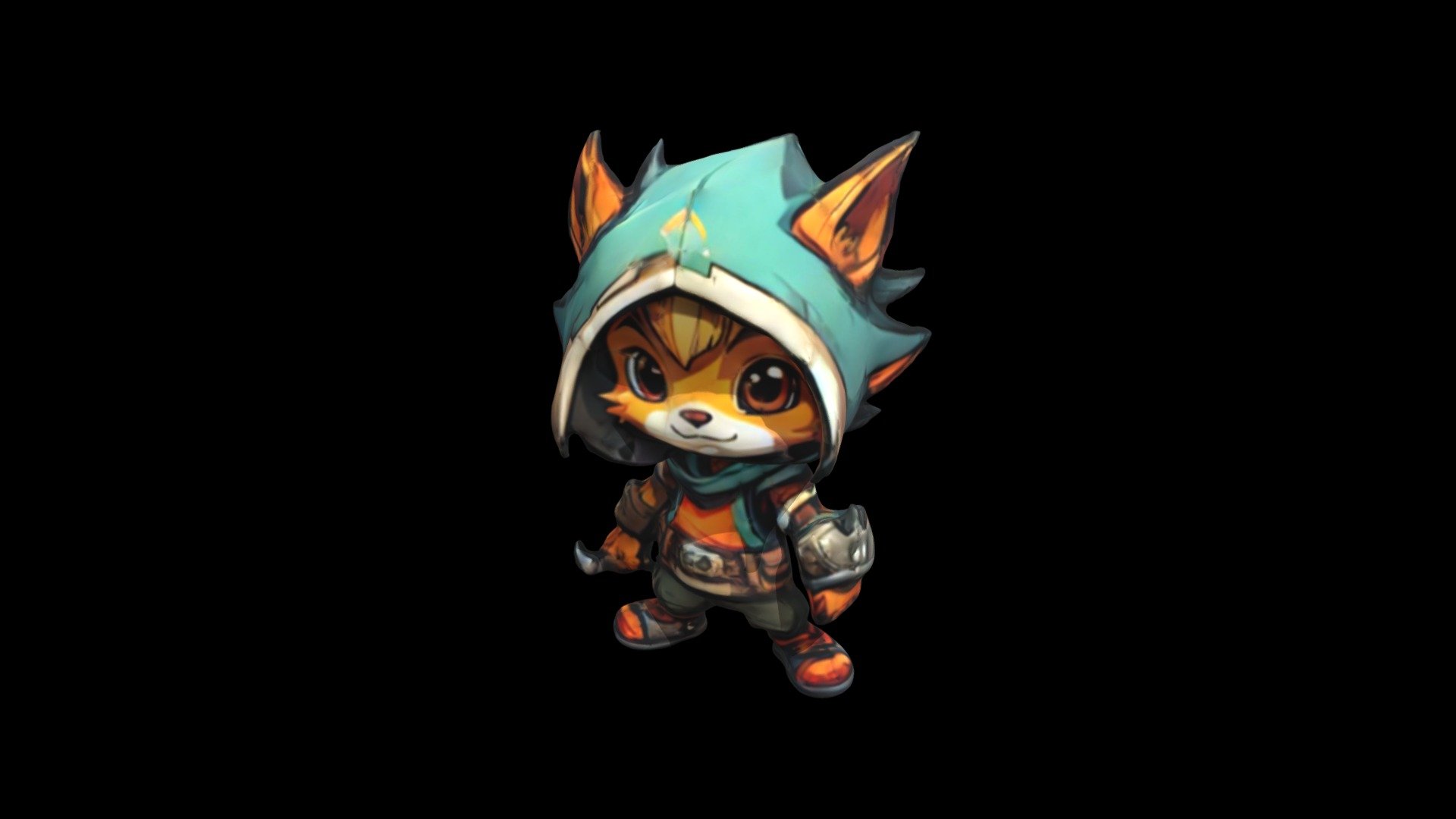 Sticker Cartoon Fox Ninja - Download Free 3D model by klrxyz [e431533 ...