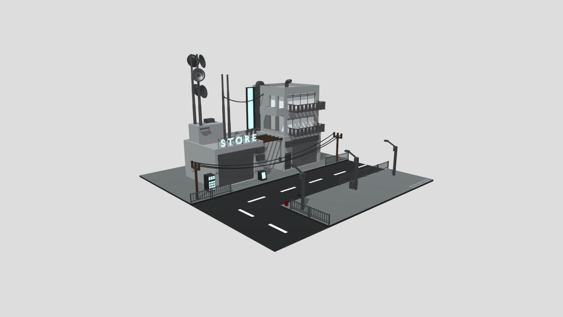 Isometric Street by Night - Download Free 3D model by ZerberusX ...