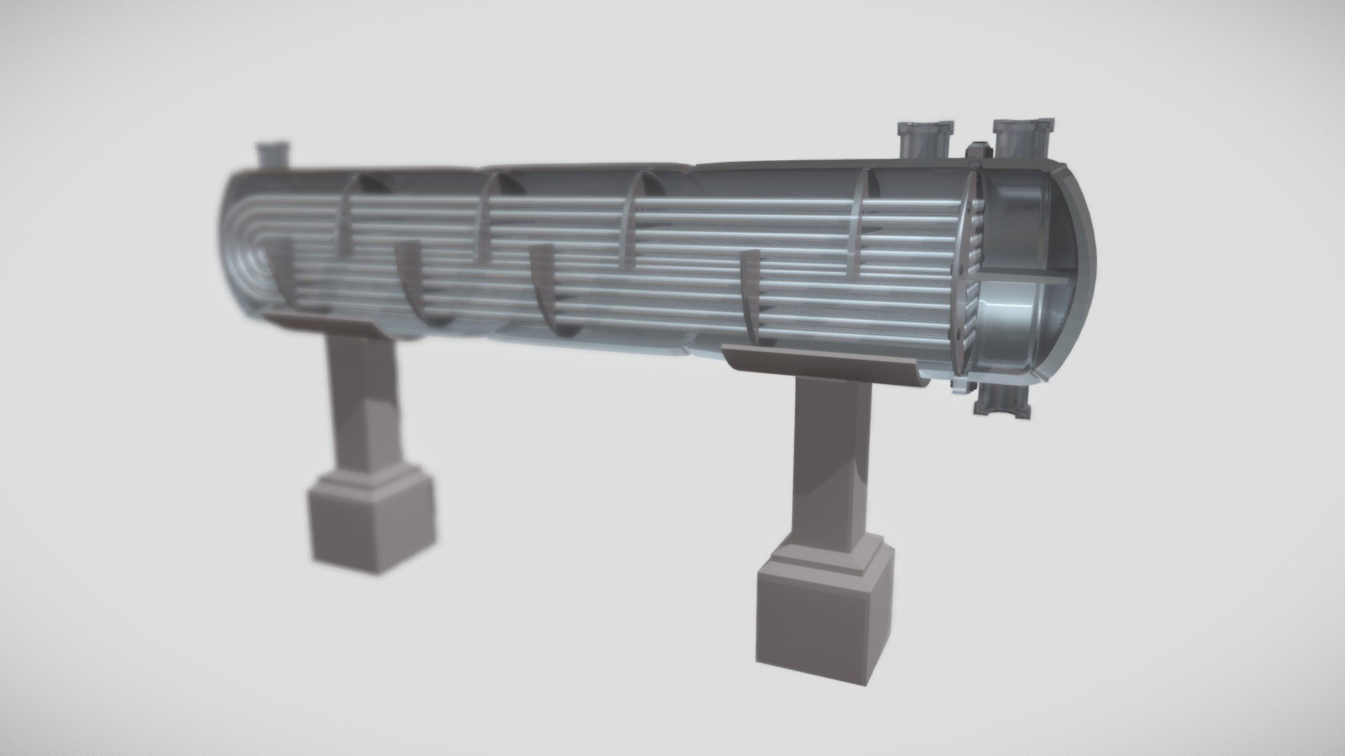 Shell & Tube Exchanger Cross Section - Shaded - 3D model by jason ...