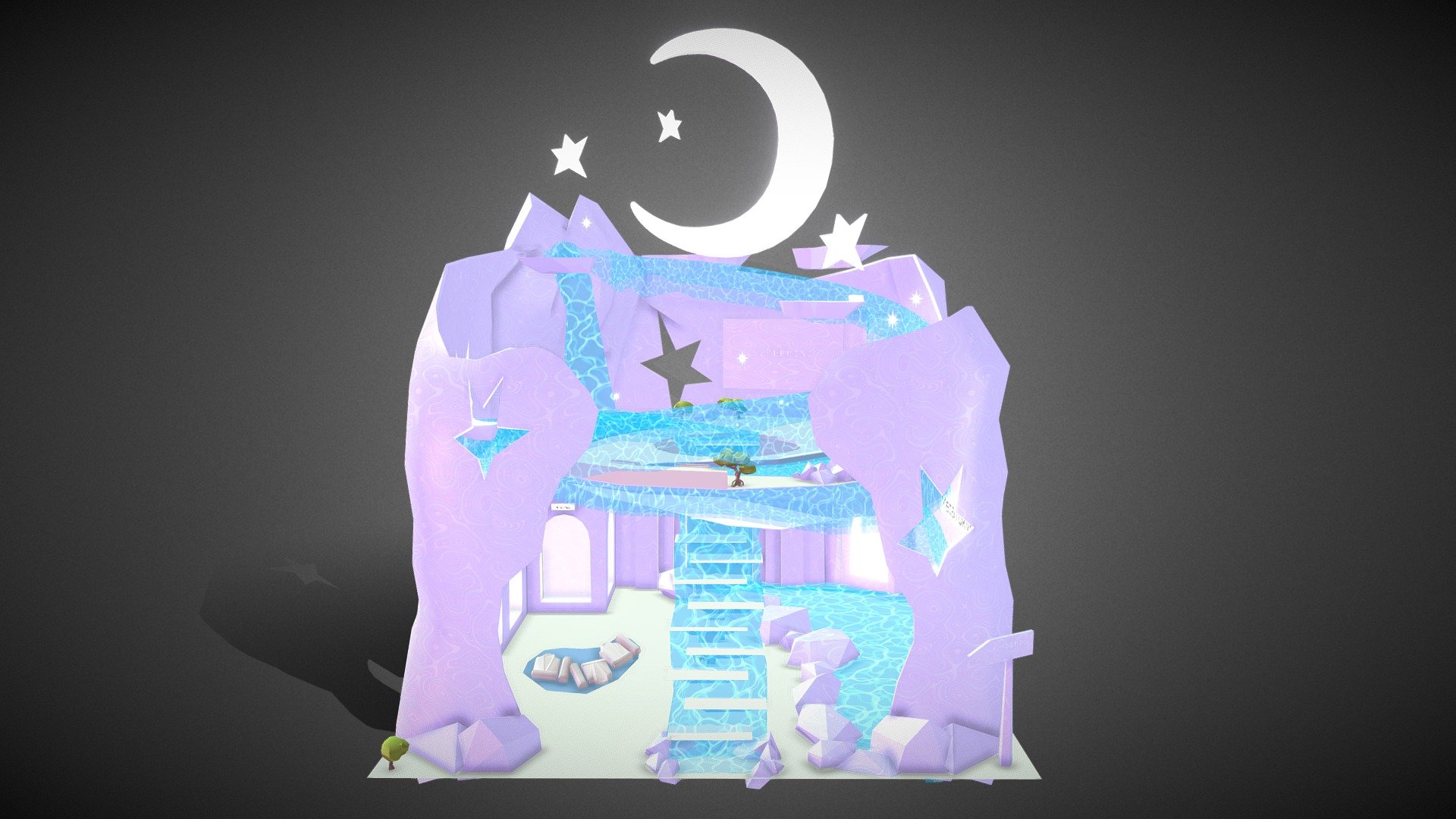 SUPERMIND | Secret Calm Moon Springs - 3D model by Low Poly Models ...