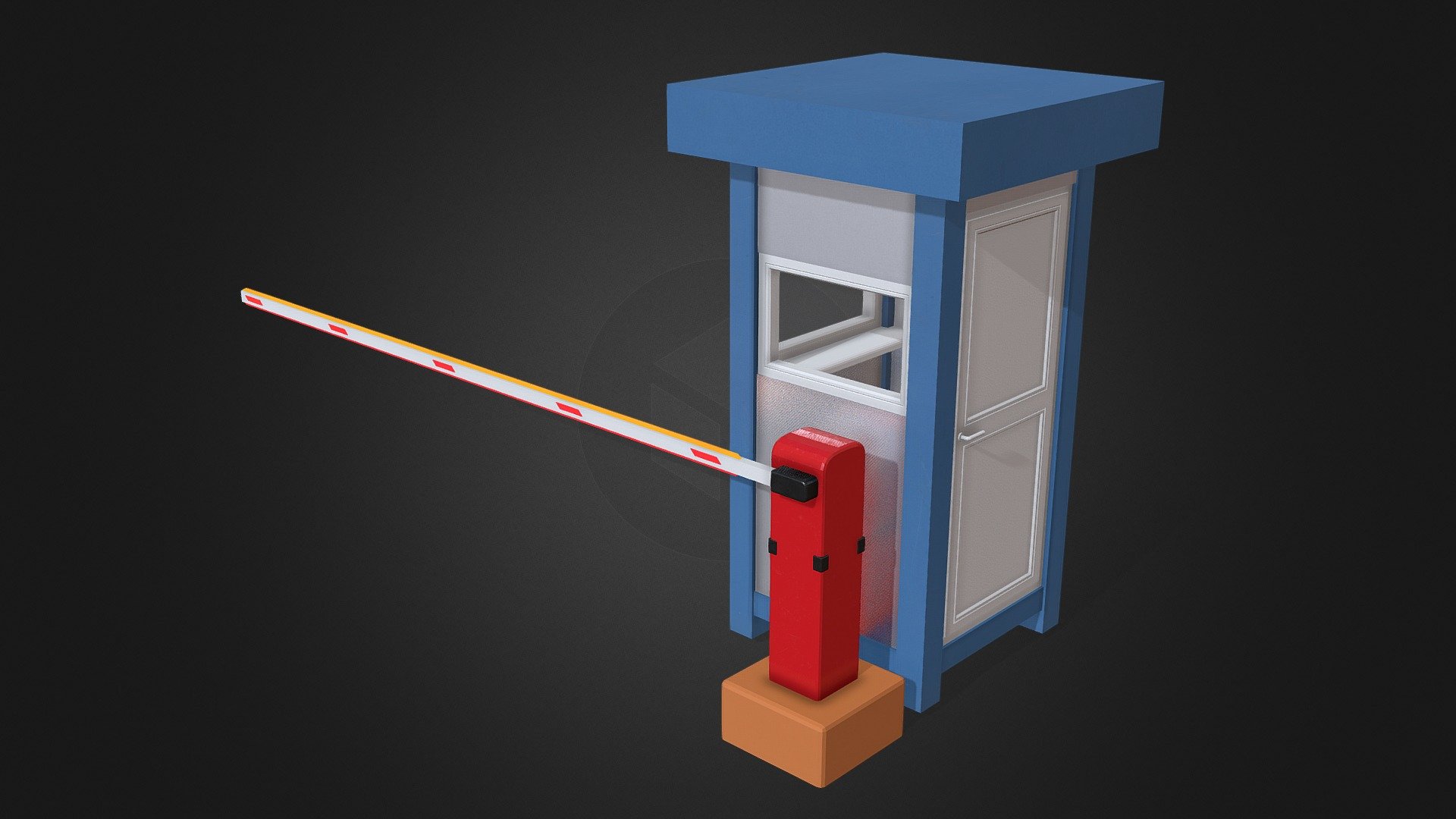 Security booth with barrier - Download Free 3D model by Alster (@Arlster) [e4506ae] - Sketchfab