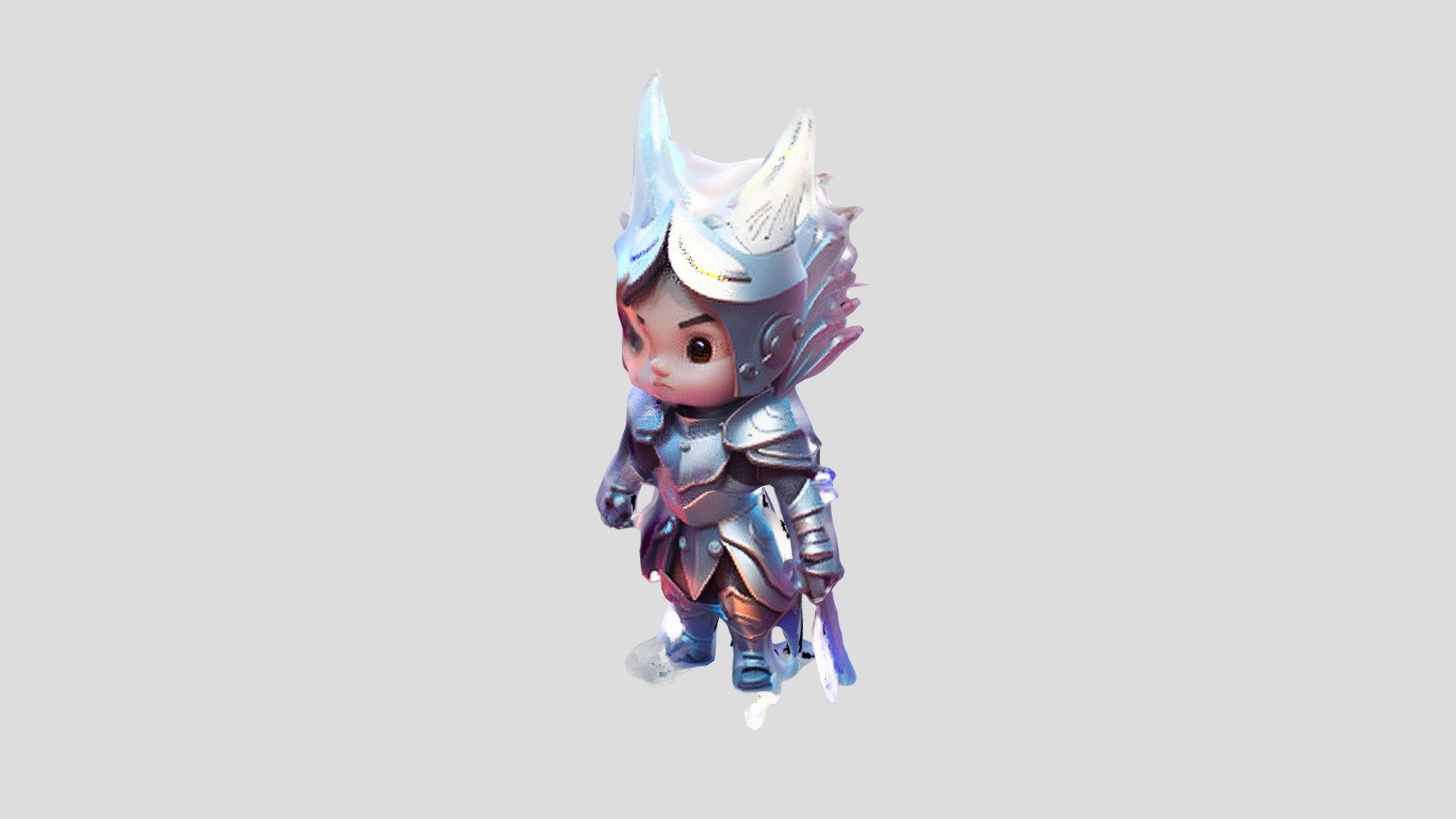 Chibi-style knight in armor with a sword A sm - Download Free 3D model ...