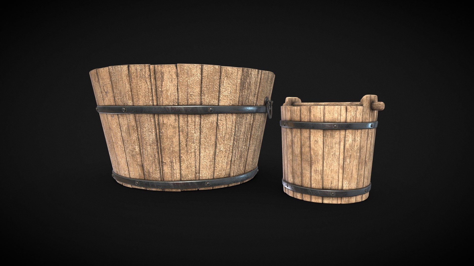 Medieval Market/ Wooden Buckets - Download Free 3D model by Neslihan ...