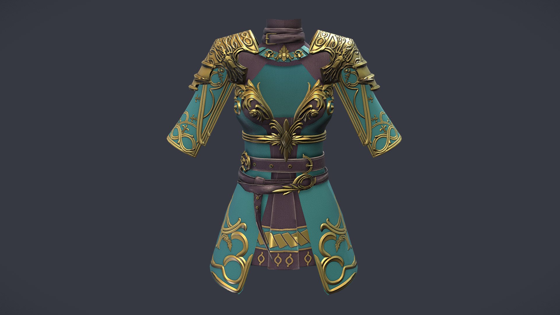 Fantasy Knight Female Royal Armour Dress - Buy Royalty Free 3D model by ...