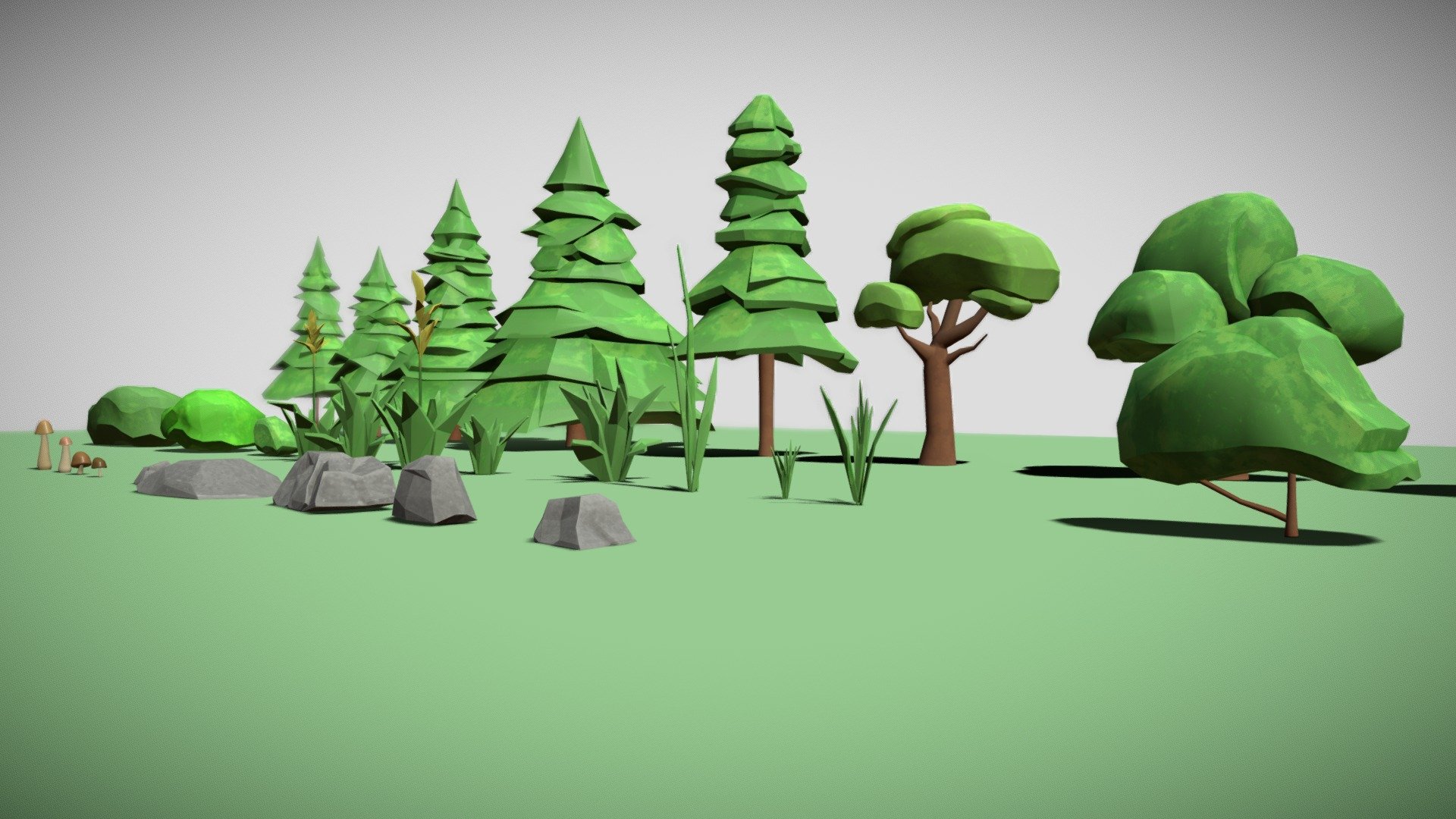 32 Stylized Plants package Low-poly 3D model - Buy Royalty Free 3D ...