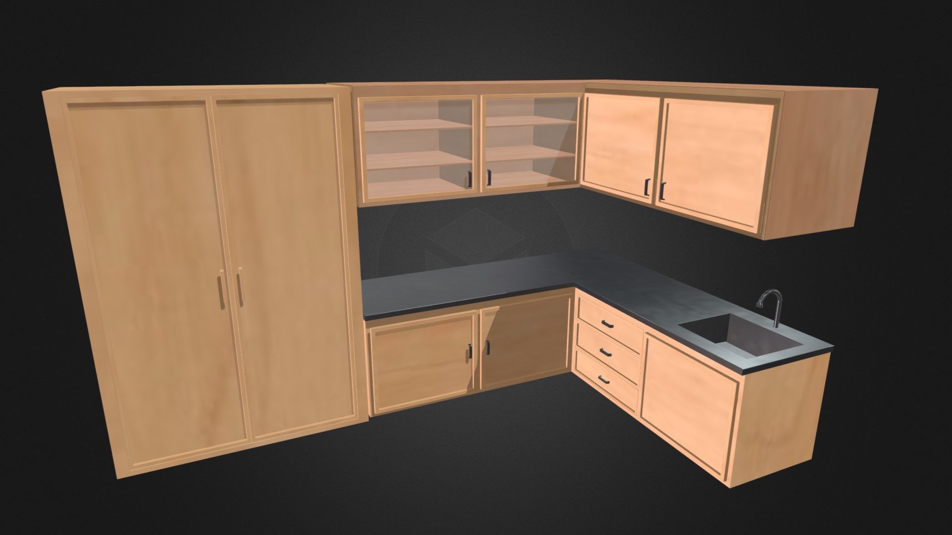 Kitchen Cabinet - Download Free 3D model by Aziz Ichwani (@ichwaniaziz ...