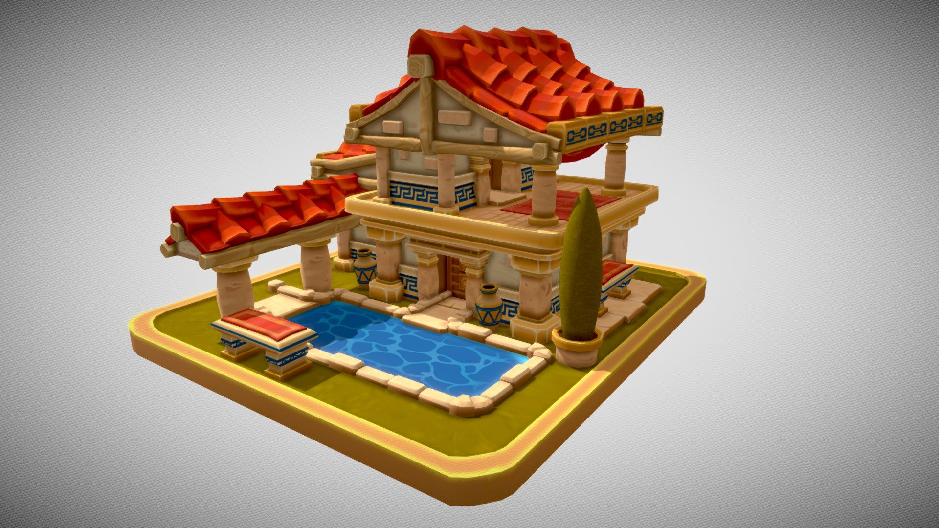 Stylized Roman Bath House - 3D model by SergeiPakan [e479778] - Sketchfab