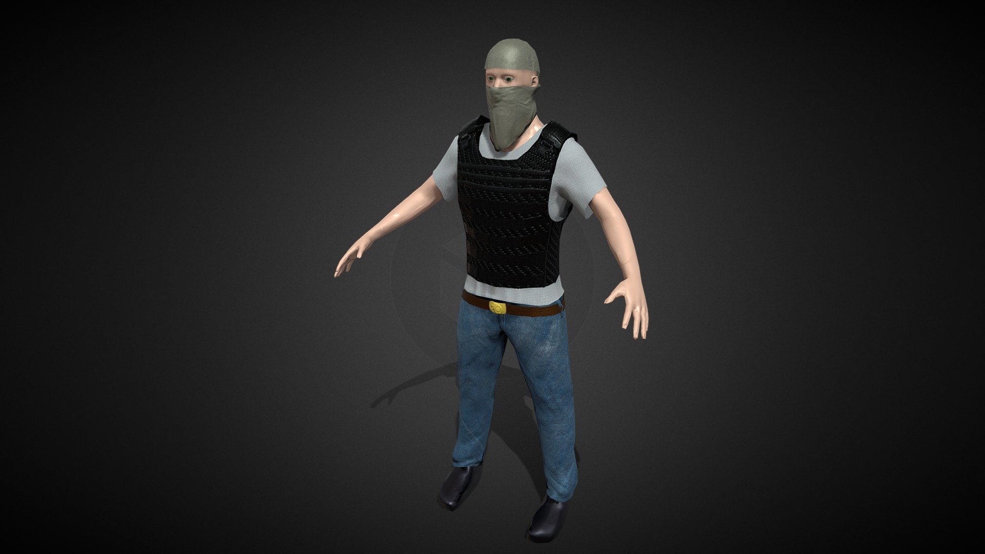 Terrorist Model (LP,HP,Rigged,Both are textured) - Download Free 3D ...