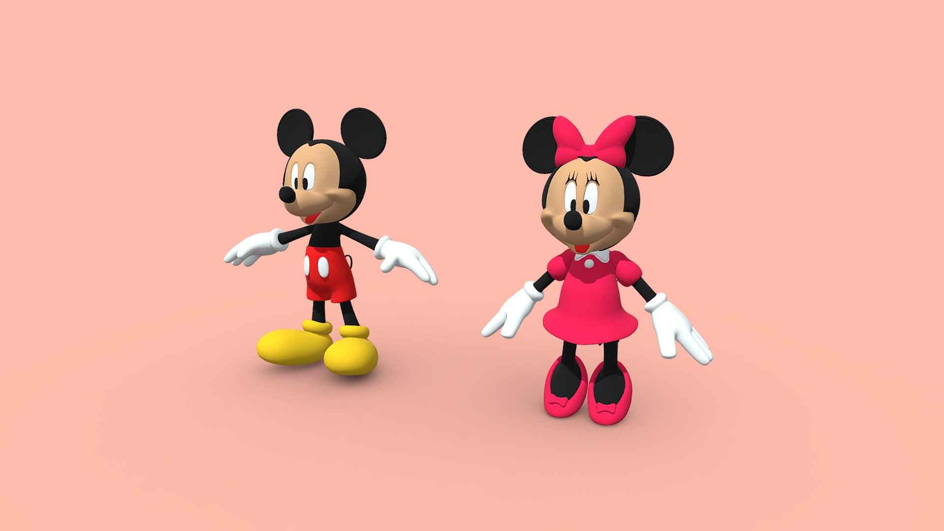 Mickey & Minnie Mouse - Buy Royalty Free 3D model by Vaidanshi [e4806fd] - Sketchfab Store