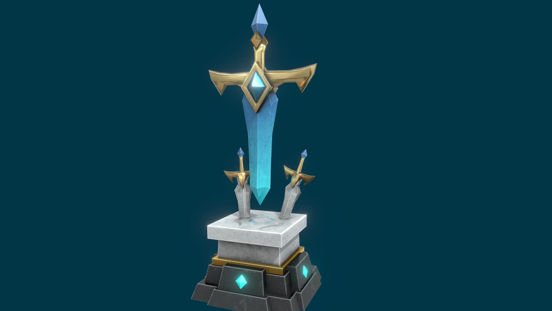 Low Poly Sword Pedestal - 3D model by Soldado [e48225f] - Sketchfab