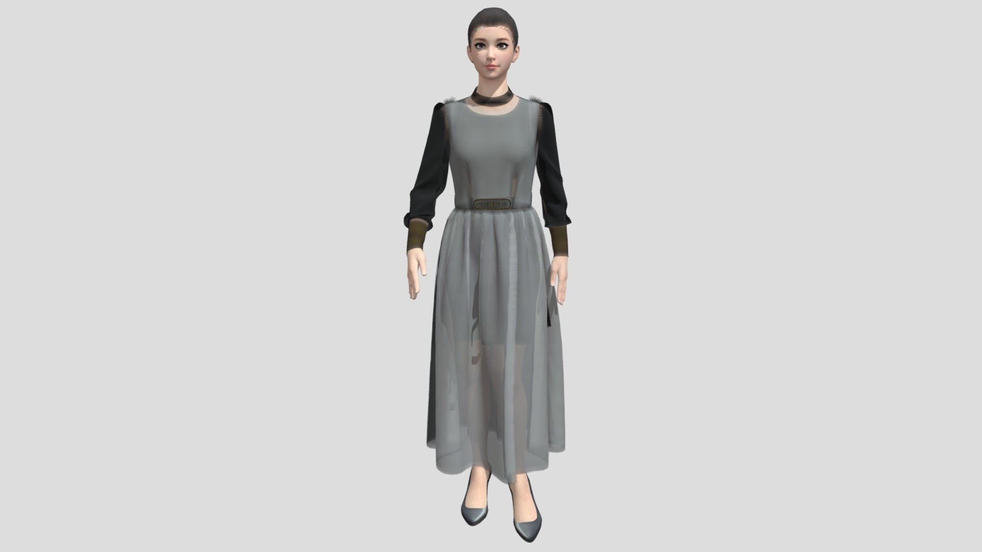 Grid see-through dress网格透视连衣裙 - Download Free 3D model by Style3D CG ...