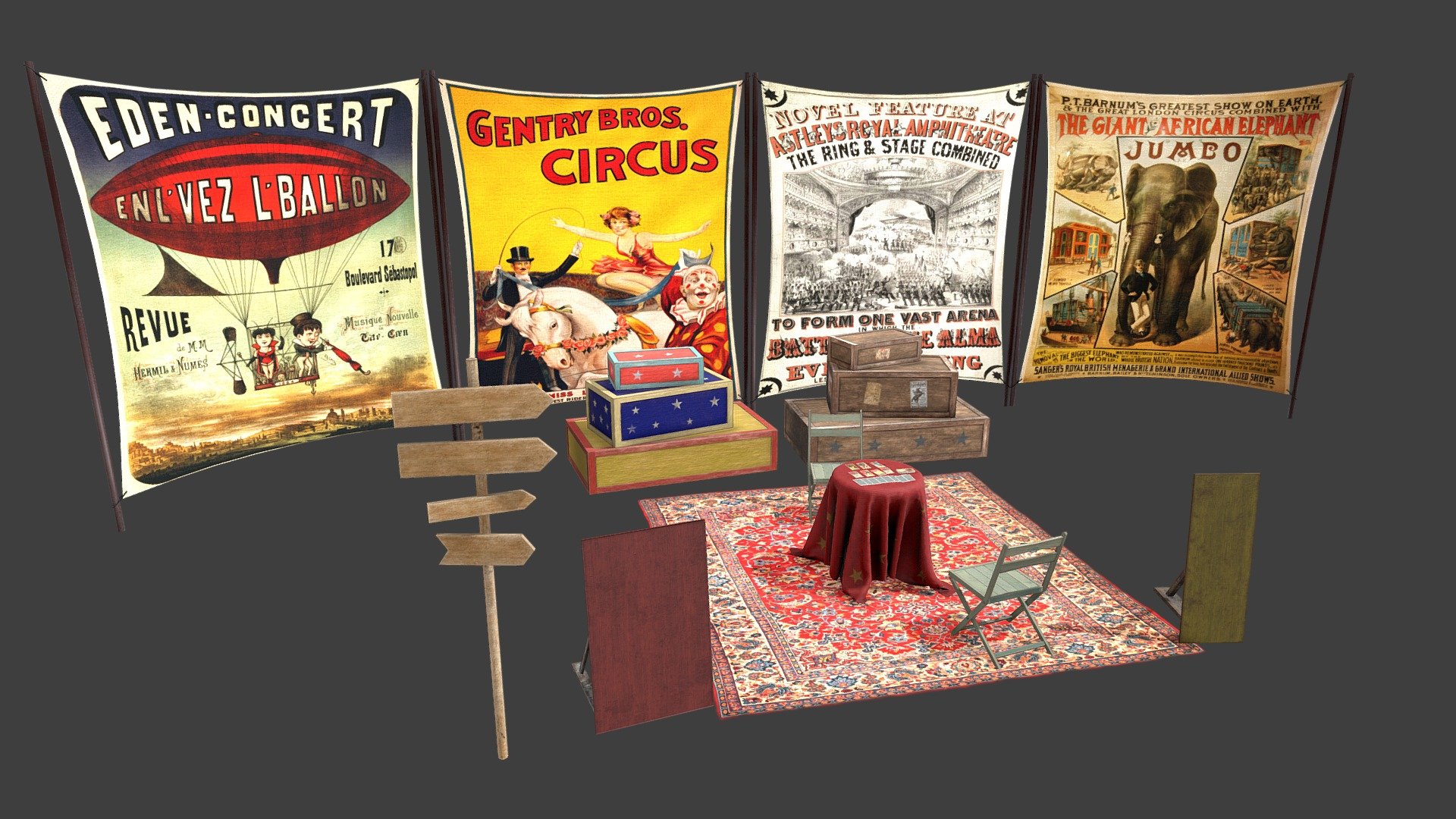 Visionary table with props | 22 unique assets - Buy Royalty Free 3D ...