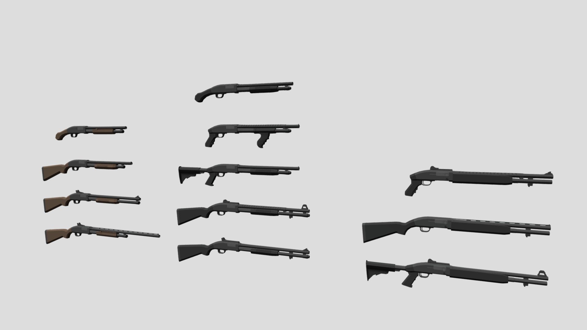 Low Poly Mossberg Shotguns - 3D model by samanthacford [e4964cf] - Sketchfab