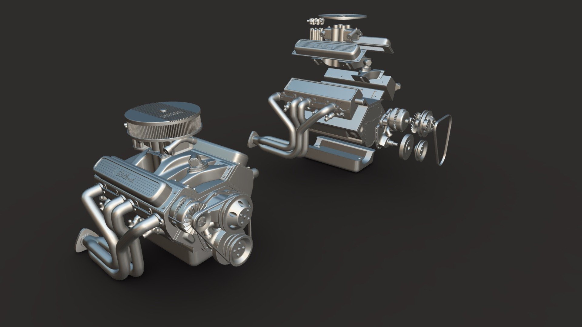 Edelbrock V8 Engine Ready to Print STL File - Buy Royalty Free 3D model ...