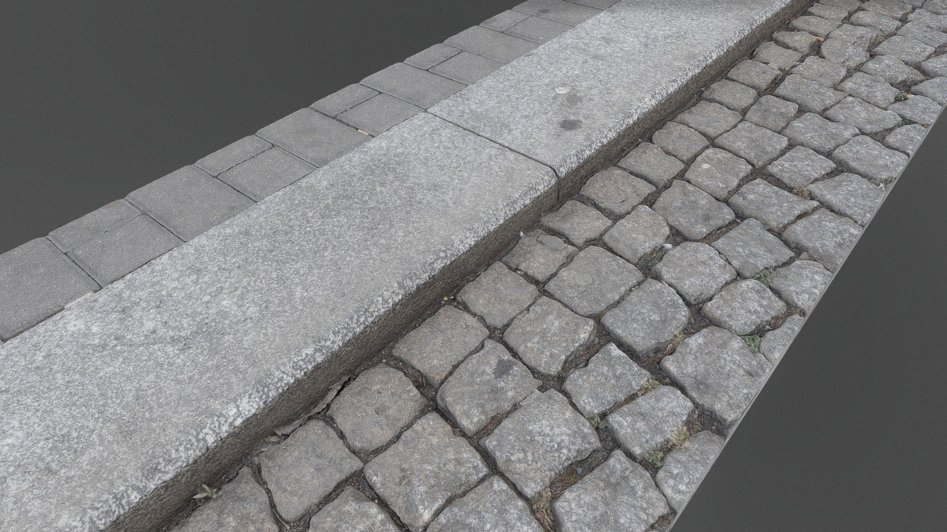Granite curb, cobblestones road - Buy Royalty Free 3D model by ...