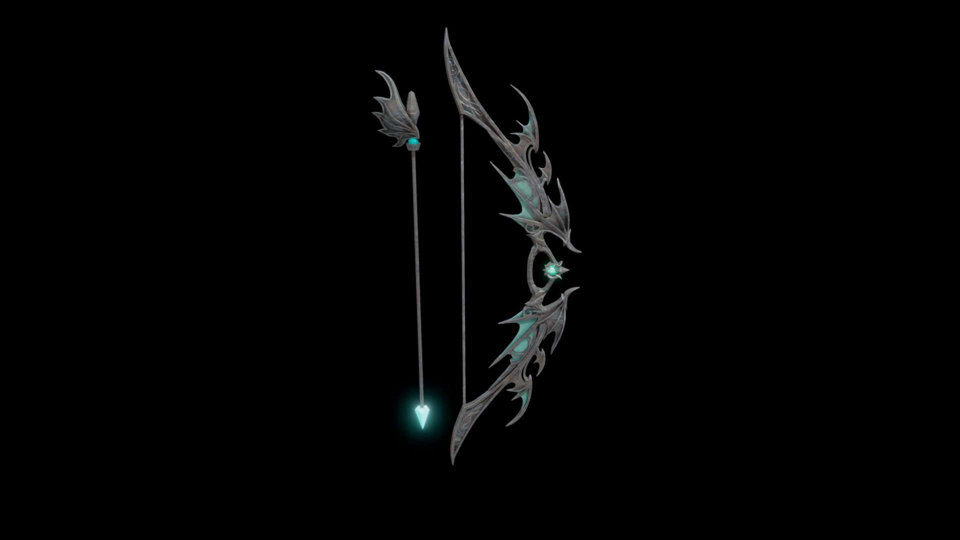 Magical iron bow and sword - 3D model by smllns [e4a24ea] - Sketchfab