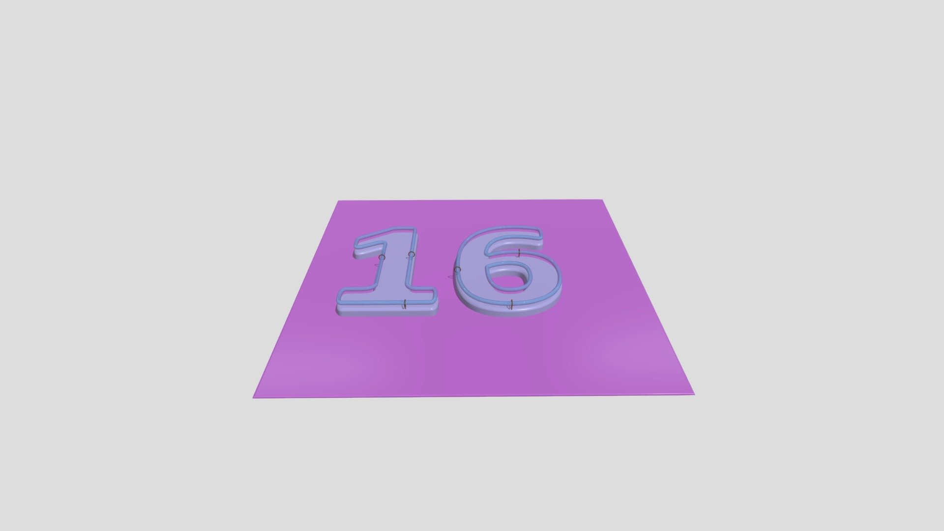 Number 16 - Download Free 3D model by Wekken [e4a5bfa] - Sketchfab