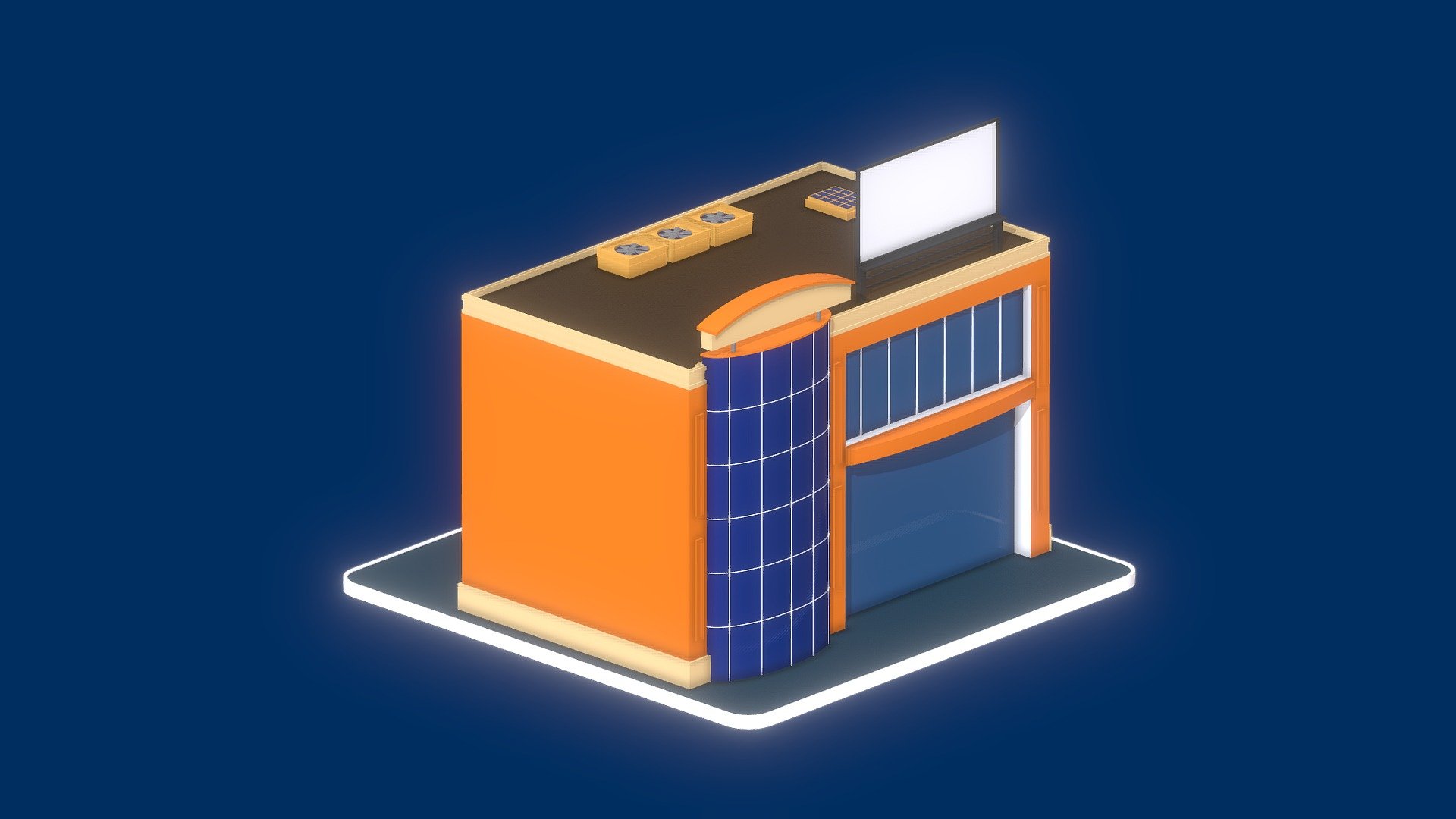 Isometric low-poly mall – 3D building - Buy Royalty Free 3D model by ...