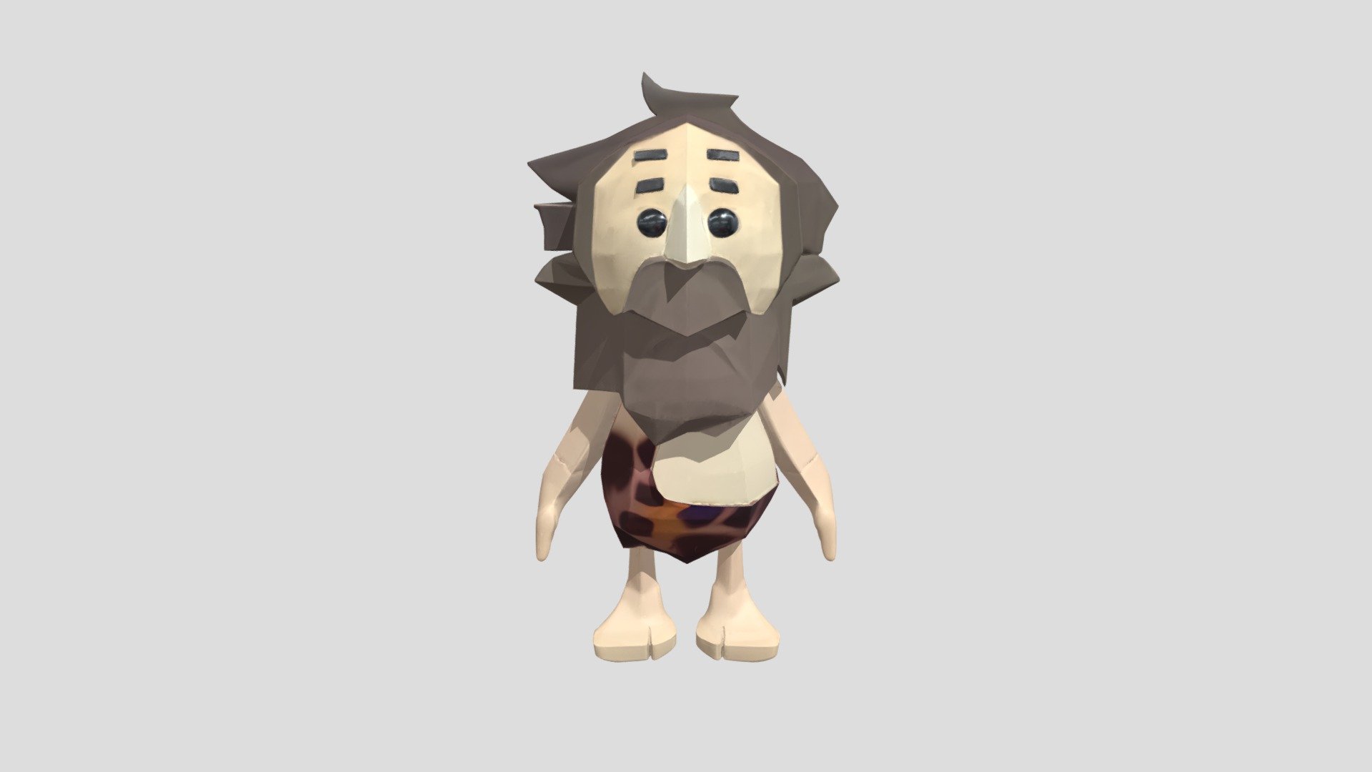cartoon caveman with beard - 3D model by teryciherean [e4a907d] - Sketchfab