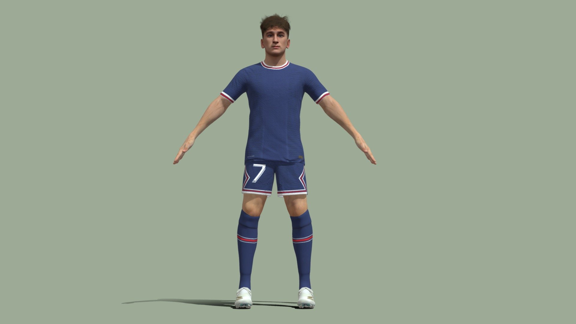 T-Pose rigged young footballer - 3D model by 3dpassion.net (@hieu86coin2) [e4a9209] - Sketchfab