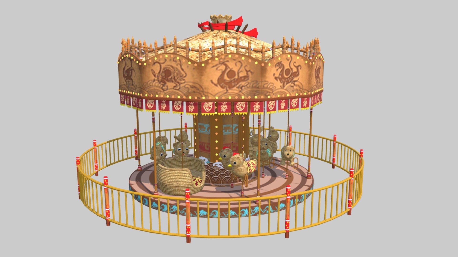 Kids Carousel - Buy Royalty Free 3D model by Mr.Jun (@Apr.9th) [e4b5f44 ...