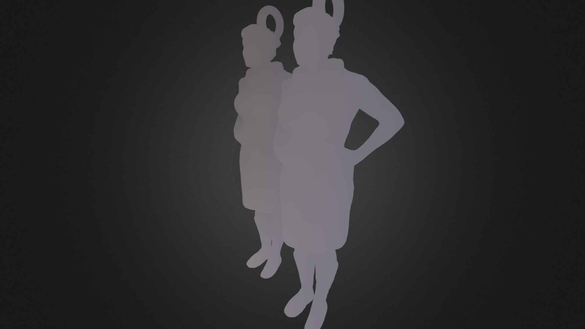 Emma Full Body Scan Portrait Earrings 30mm X2 - 3D model by ...