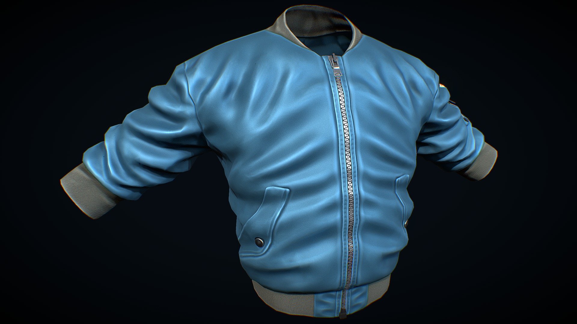 Blue Bomber Jacket - Buy Royalty Free 3D model by CGnewbie [e4bc01d ...