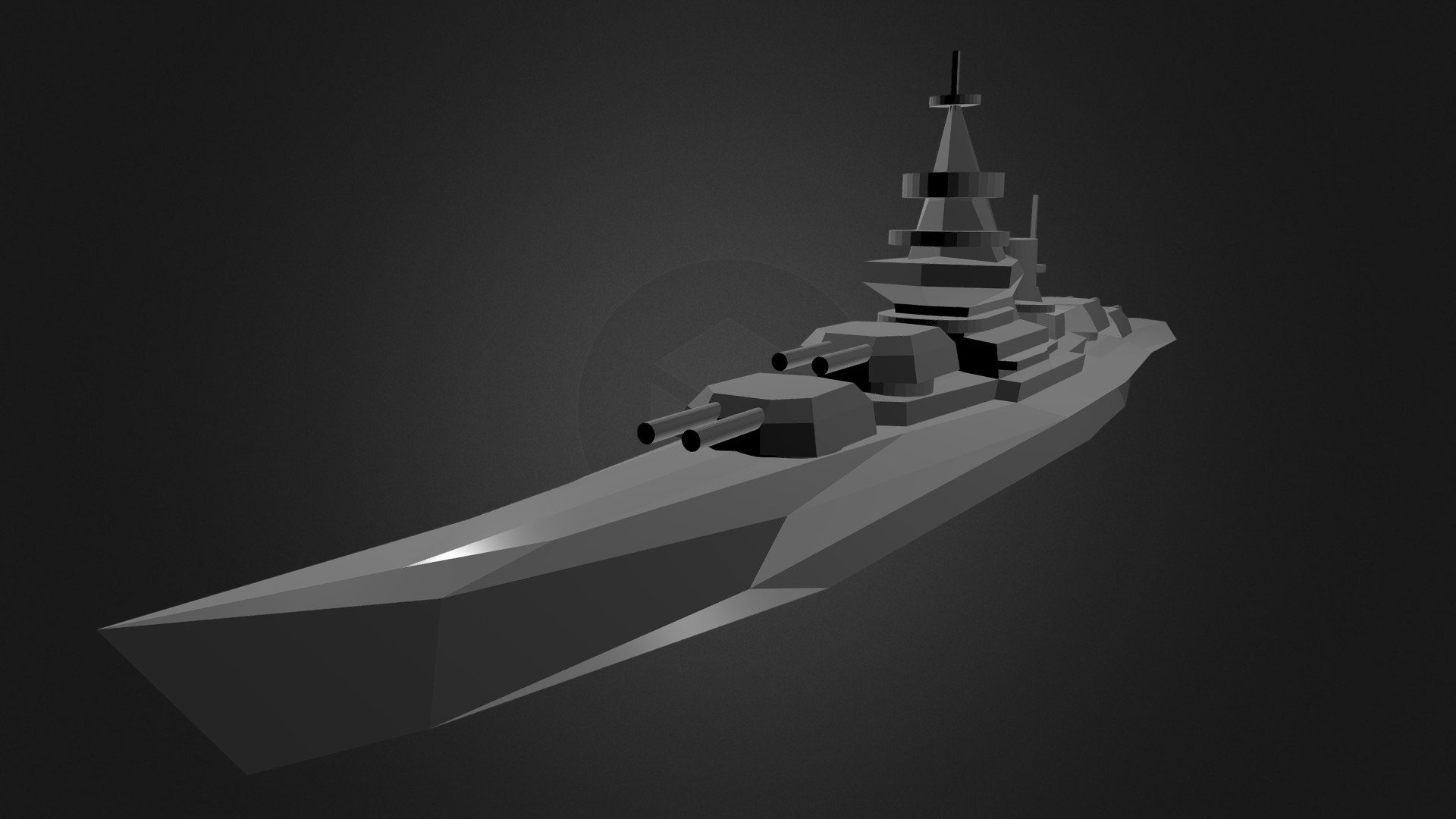 Battleship - Low poly, no texture - 3D model by Wet Bread (CJ D) (@wet ...