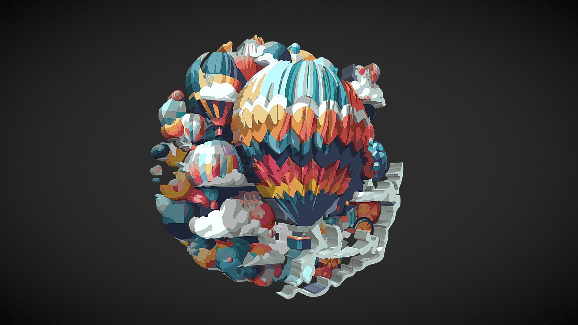 Hot air Ballon - 3D model by Samantha Vargas (@iamsamyart) [e4cb21e ...