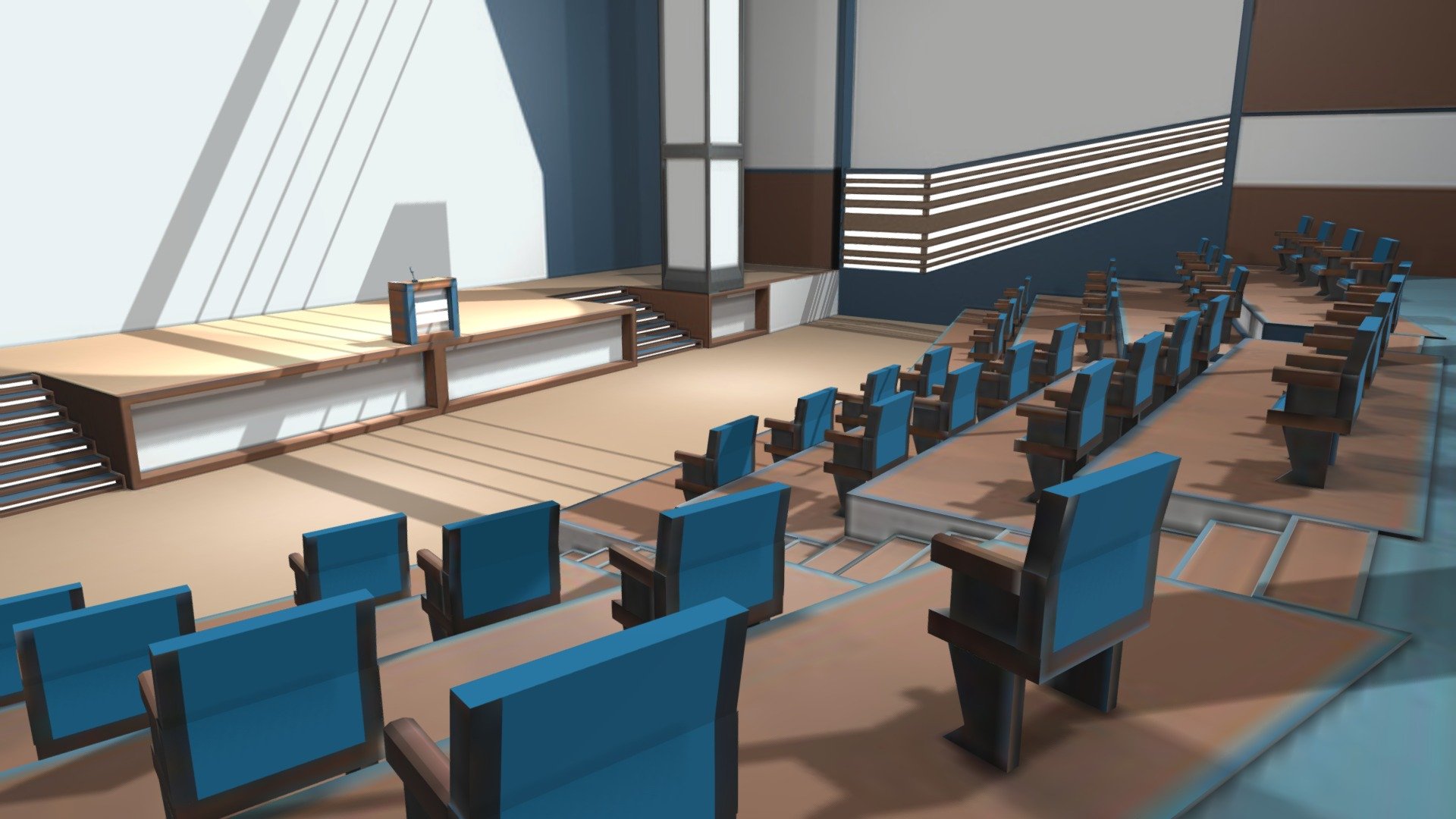 lowpoly_modern_auditorium_classroom - 3D model by convrseai [e4dc749 ...
