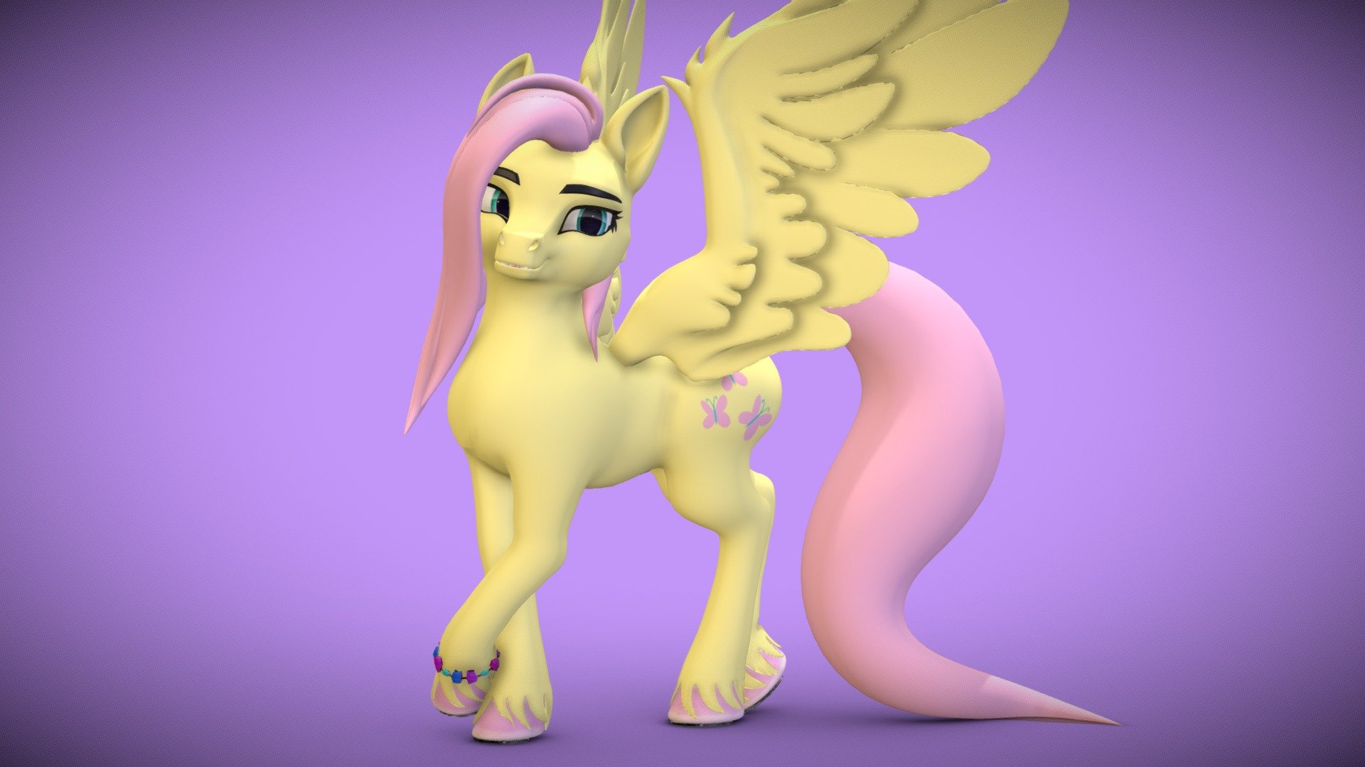 Stylized Fluttershy - 3D model by SkylarFox.VR (@bonfire.png) [e4e3cbd ...