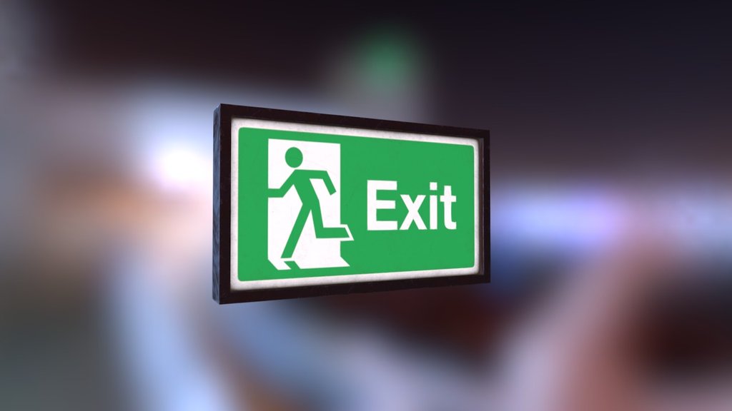 Exit Sign - 3D model by richardpatrick [e4e4284] - Sketchfab