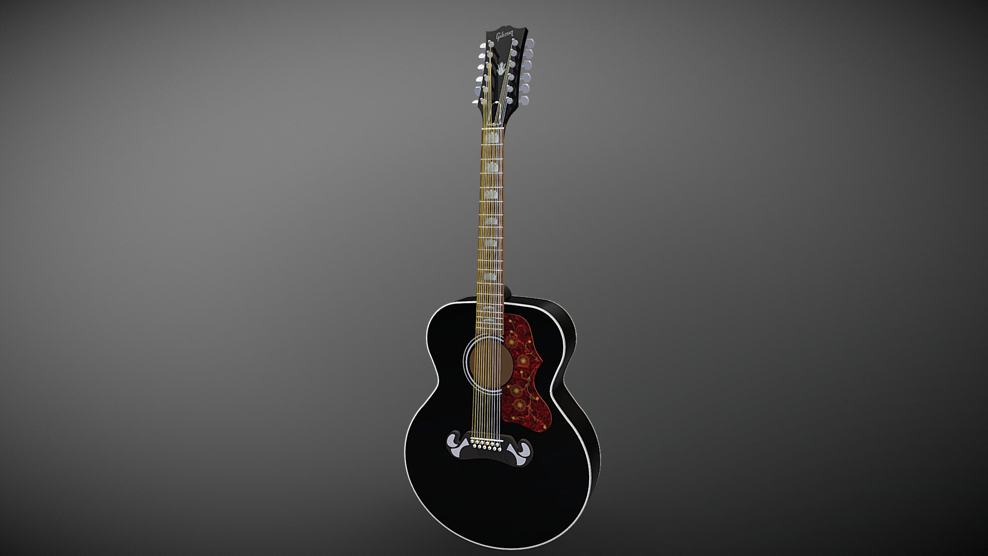 Gibson J-200 JR 12-string - 3D model by Rusted Moon (@rusted-moon.com) [e4e9347] - Sketchfab