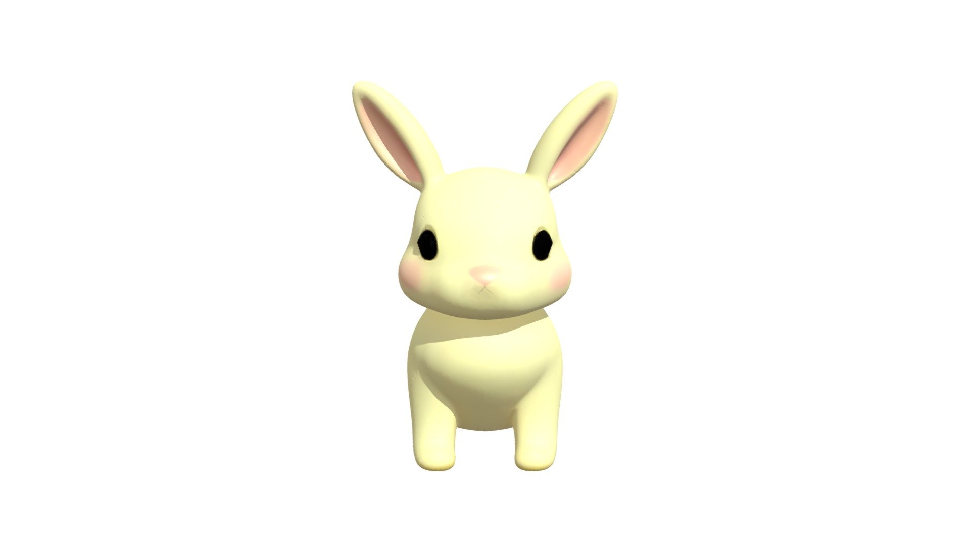 Cute chibi bunny with pink cheeks - 3D model by terostu [e4ecf4e ...