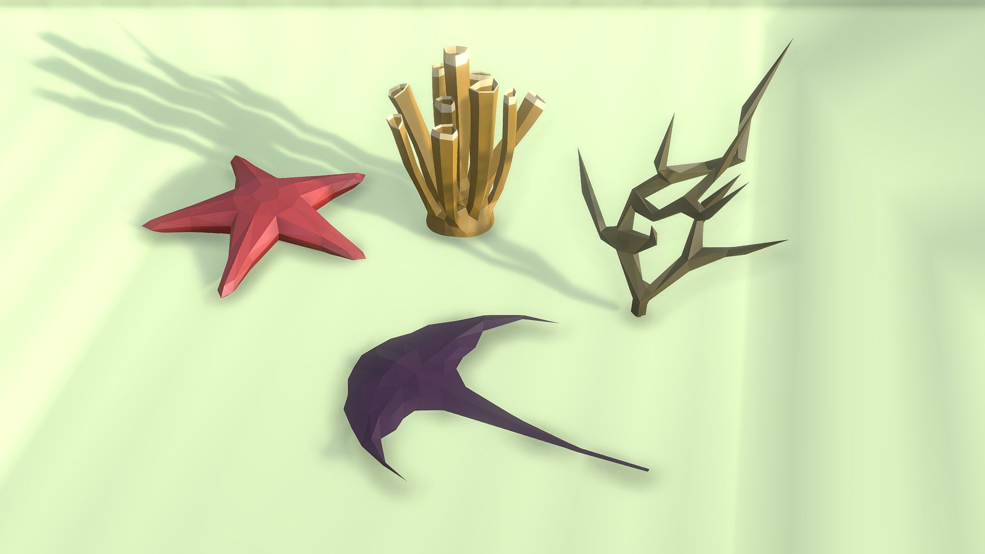 Lowpoly Underwater props - Buy Royalty Free 3D model by tamminen ...