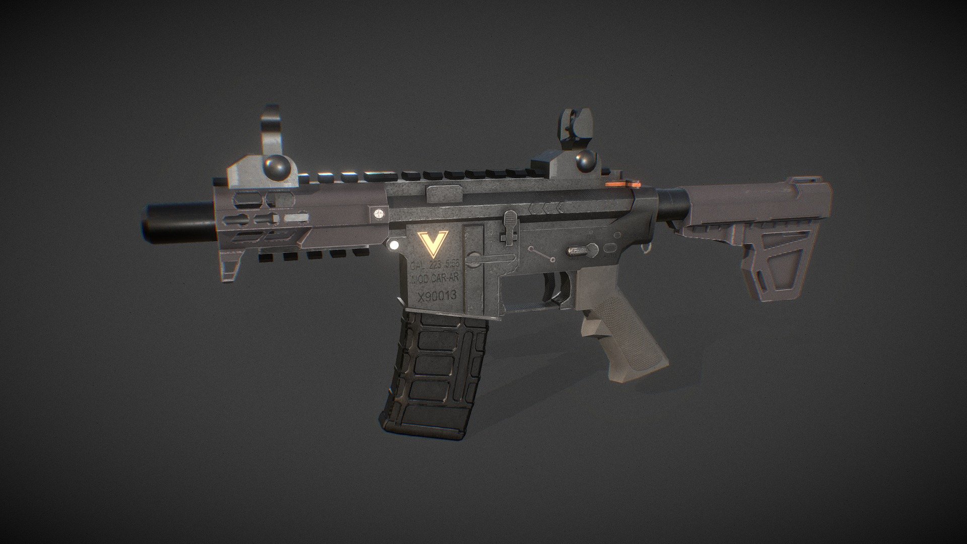 Custom Short Barrel AR Rifle. - Download Free 3D model by nebula075 ...