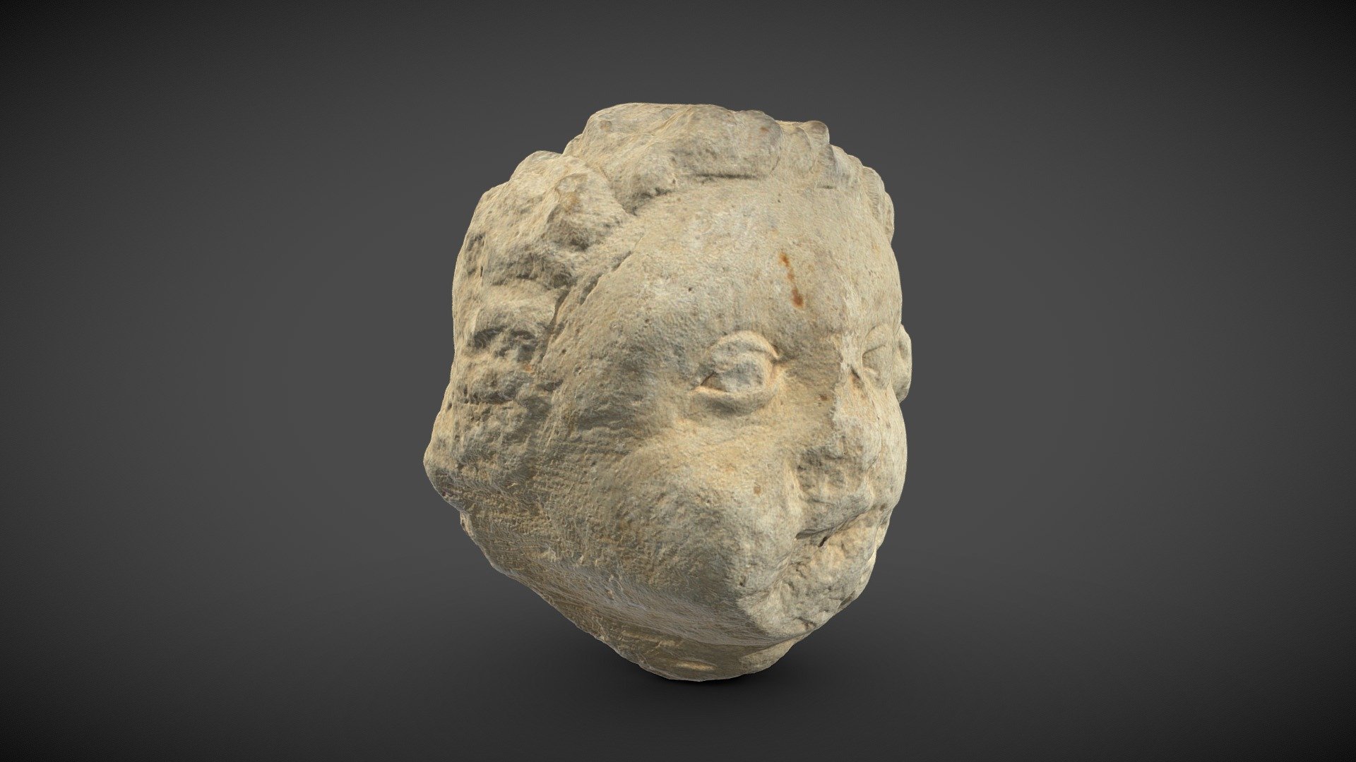Tête, fragment de sculpture religieuse - Download Free 3D model by Alienor.org, Conseil des ...