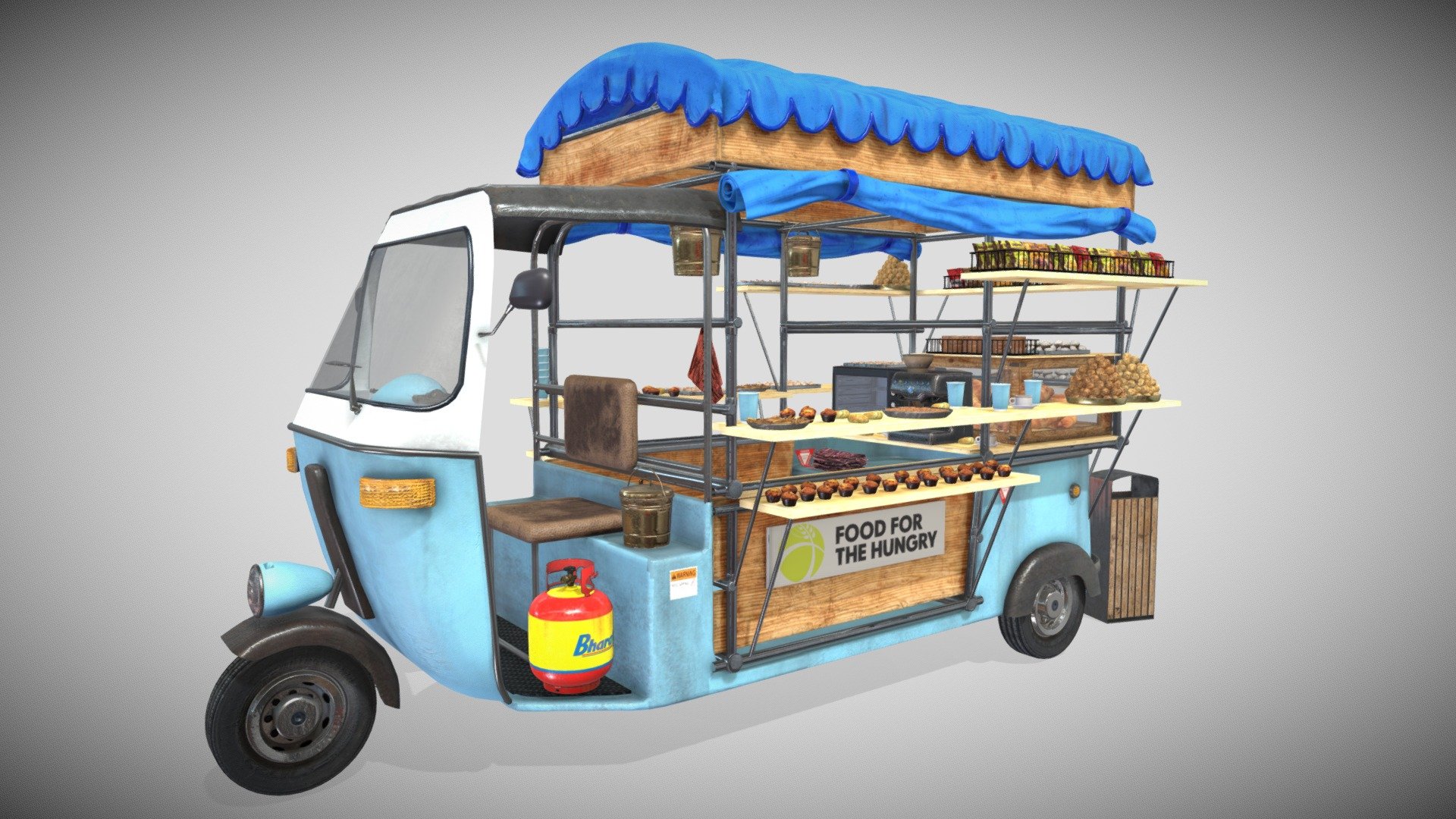 Motor Food Cart - Rikscioluto - Buy Royalty Free 3D model by Francesco ...