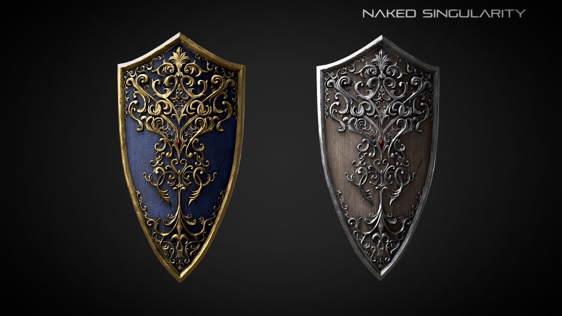 Royal shield 2 | Medieval dark fantasy weapon - Buy Royalty Free 3D ...
